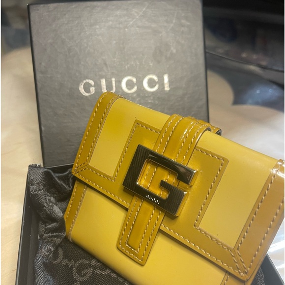 Gucci | Bags | Gucci Wallet Yellow Two Compartment Stunning Condition ...